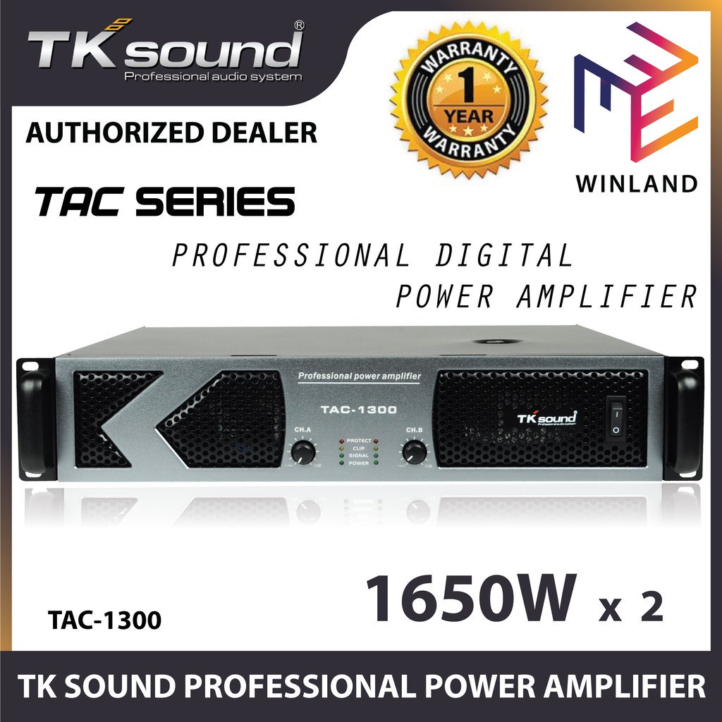 TK Sound Professional Digital Power Amplifier Sound Audio 1650W x 2 TAC ...