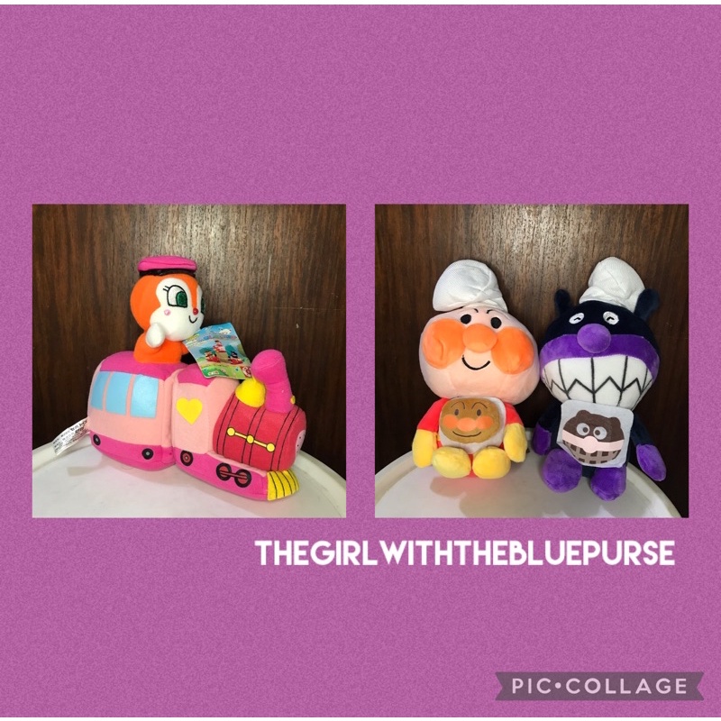 3pc Set Anpanman Chef Train Dokin-chan Baikinman Plush Stuffed Toy ...