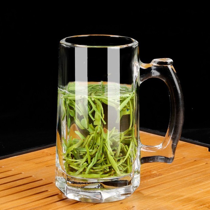 DELISOGA Transparent big beer mugs clear drinking glass with handle ...