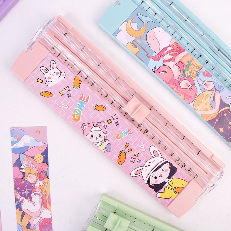 Cute Sliding mini paper cutter portable leather cutter with ruler ...