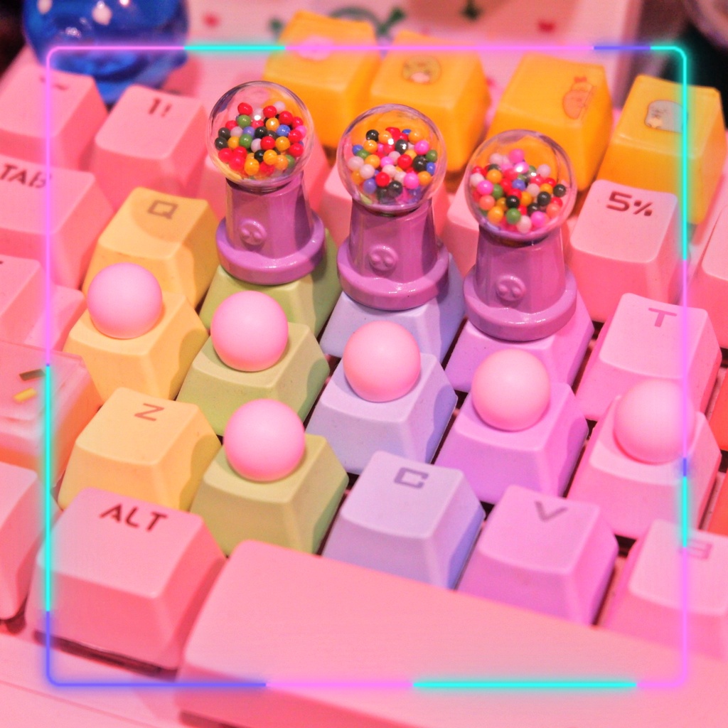 Gumball Machine Artisan Kawaii Keycaps for Mechanical Keyboard | Shopee ...