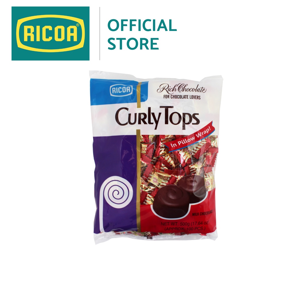 RICOA Curly Tops Milk Chocolate 500g (100s) | Shopee Philippines