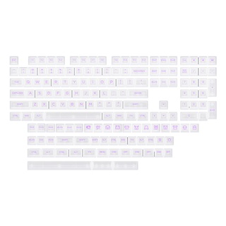 AKKO Clear Full Transparent Keycaps Set ASA 155 Keys Purple Character ...