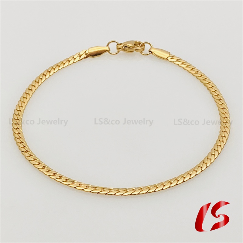 LS Jewelry Stainless Steel 18K Gold Plated Bracelet for men unisex ...