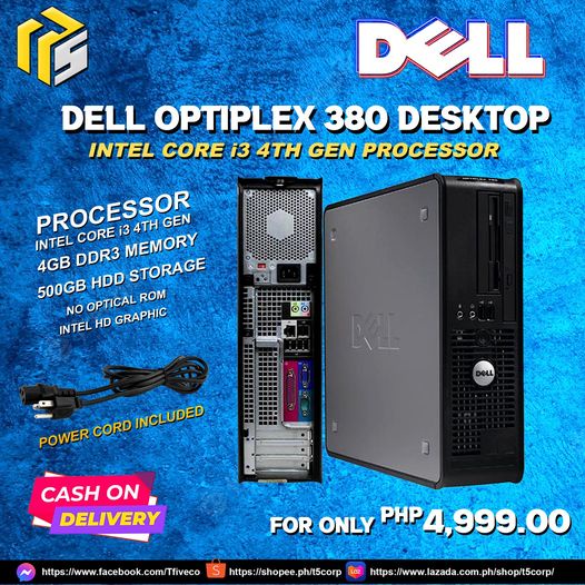 SYSTEM UNIT DELL OPTIPLEX 380 INTEL CORE I3 4TH GEN 4GB DDR3 500GB HDD ...