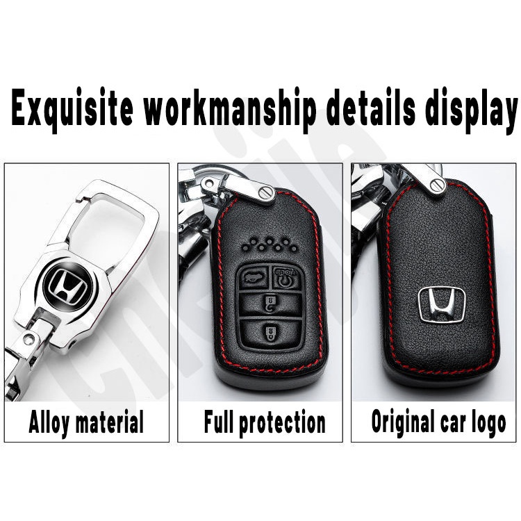 Cod high quality leather for Honda key cover Remote key case with key ...