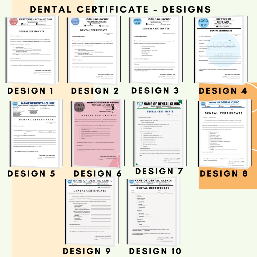 Customized / Personalized Dental Certificate Notepad for Dental ...