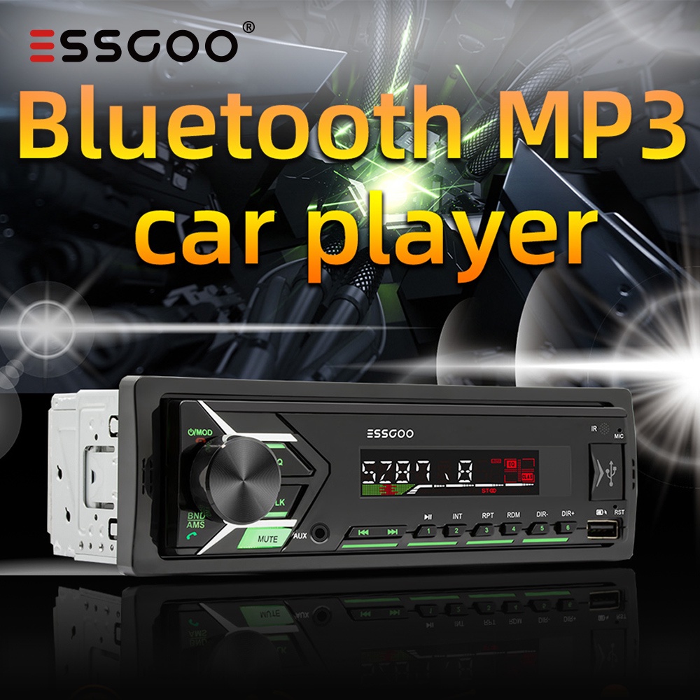 ESSGOO Car radio MP3 Player 1 Din Stereo FM/AM Audio Digital Dual Bluetooth Music USB SD with In ...