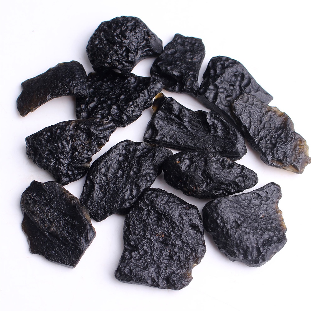 50g Bulk lot Irregular Shape Natural Tektite Raw Stone Black Meteorite ...