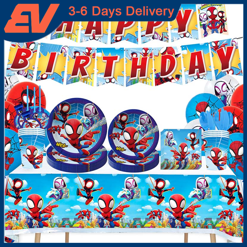 Spider-Man and His Amazing Friends Birthday Party Cutlery Paper Plate ...