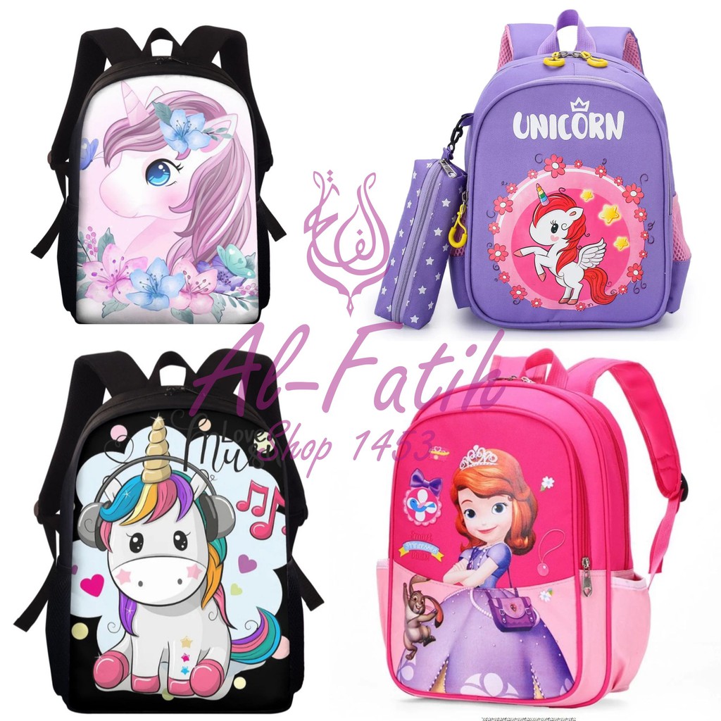 Princess / Among Us / Unicorn Character School Backpacks | Shopee ...