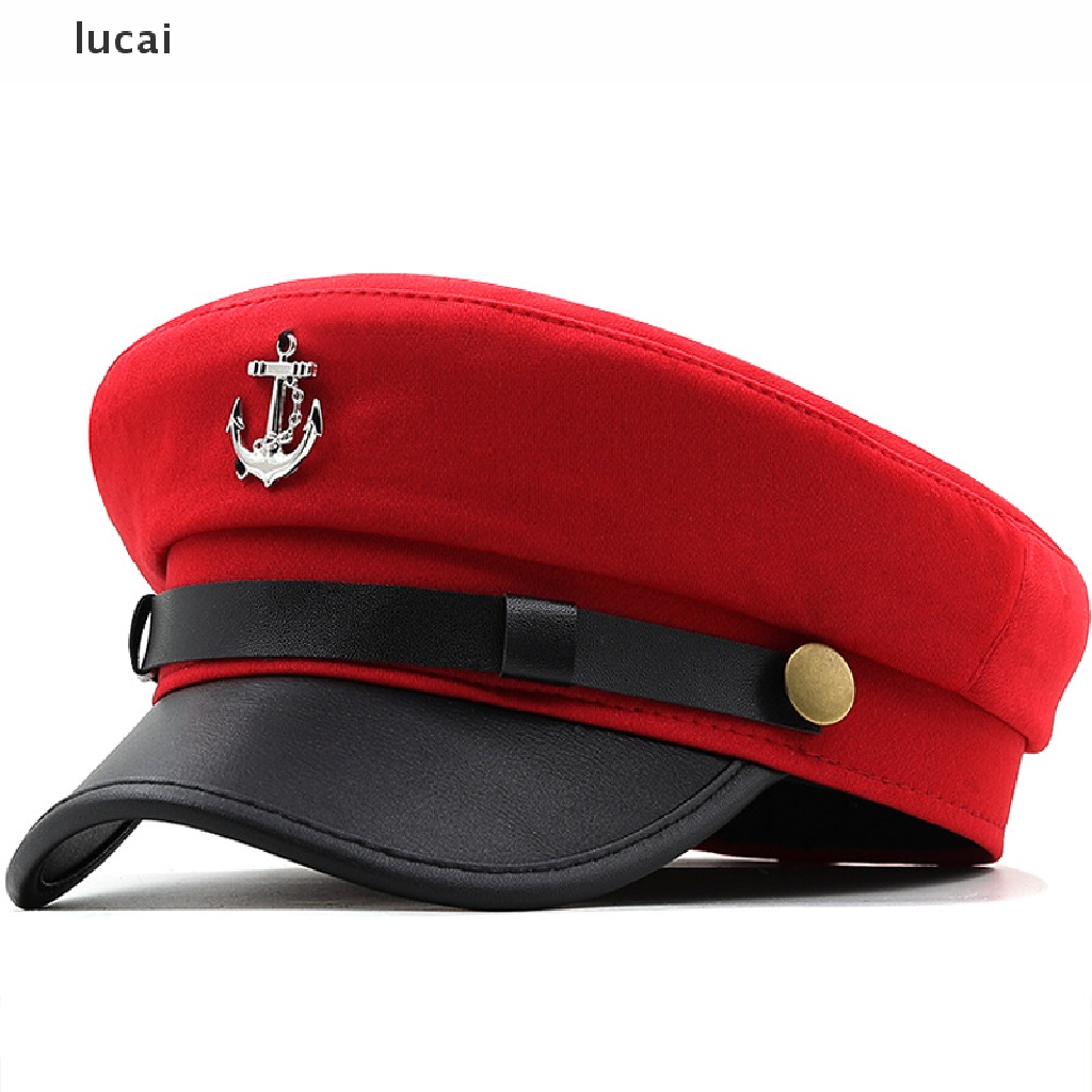 lucai Casual Summer Military Caps Woman Cotton Beret Flat Hats Captain ...