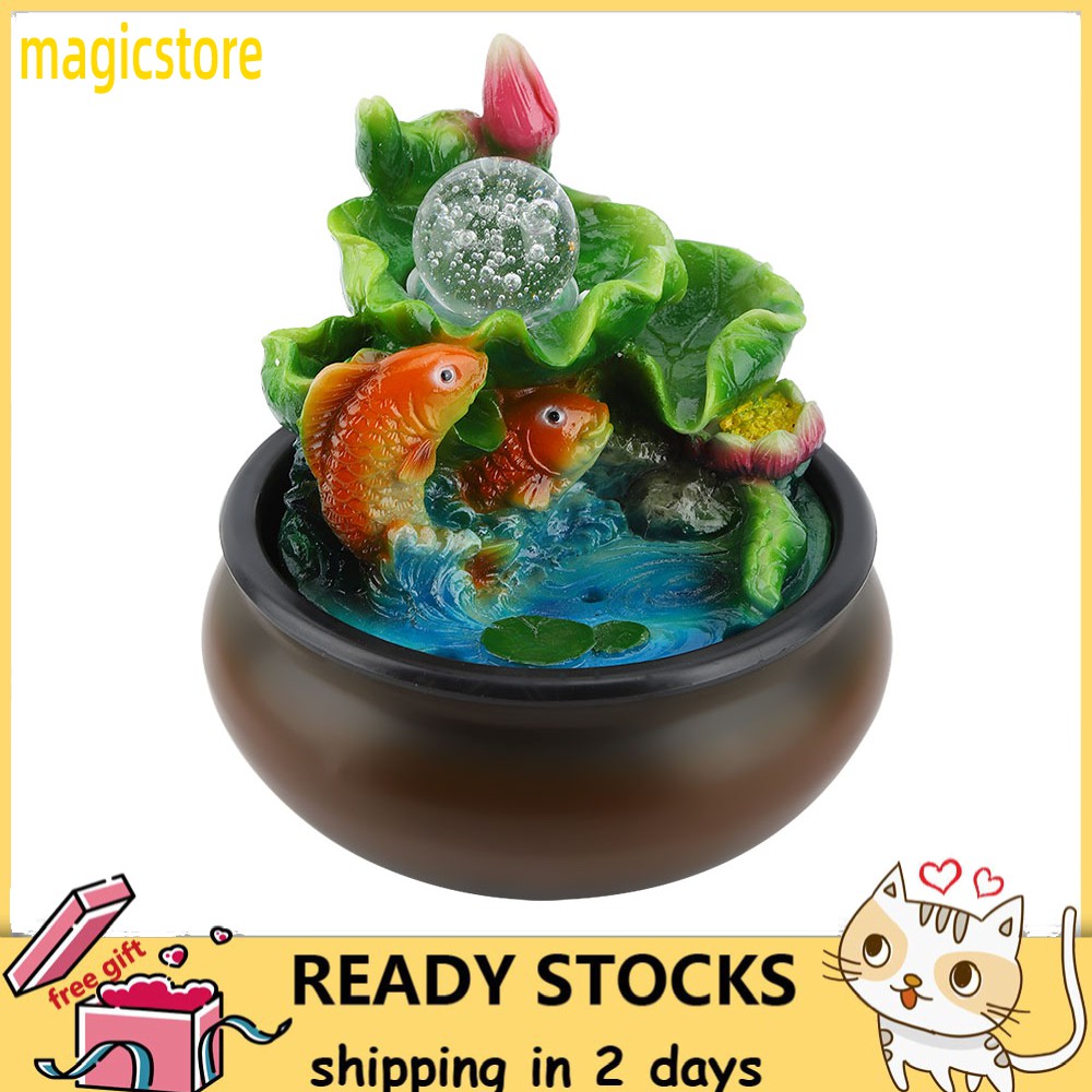 [Ready Stock] Magicstore Feng Shui Lucky Fish Indoor Water Fountains Indoor Office Fountain For ...