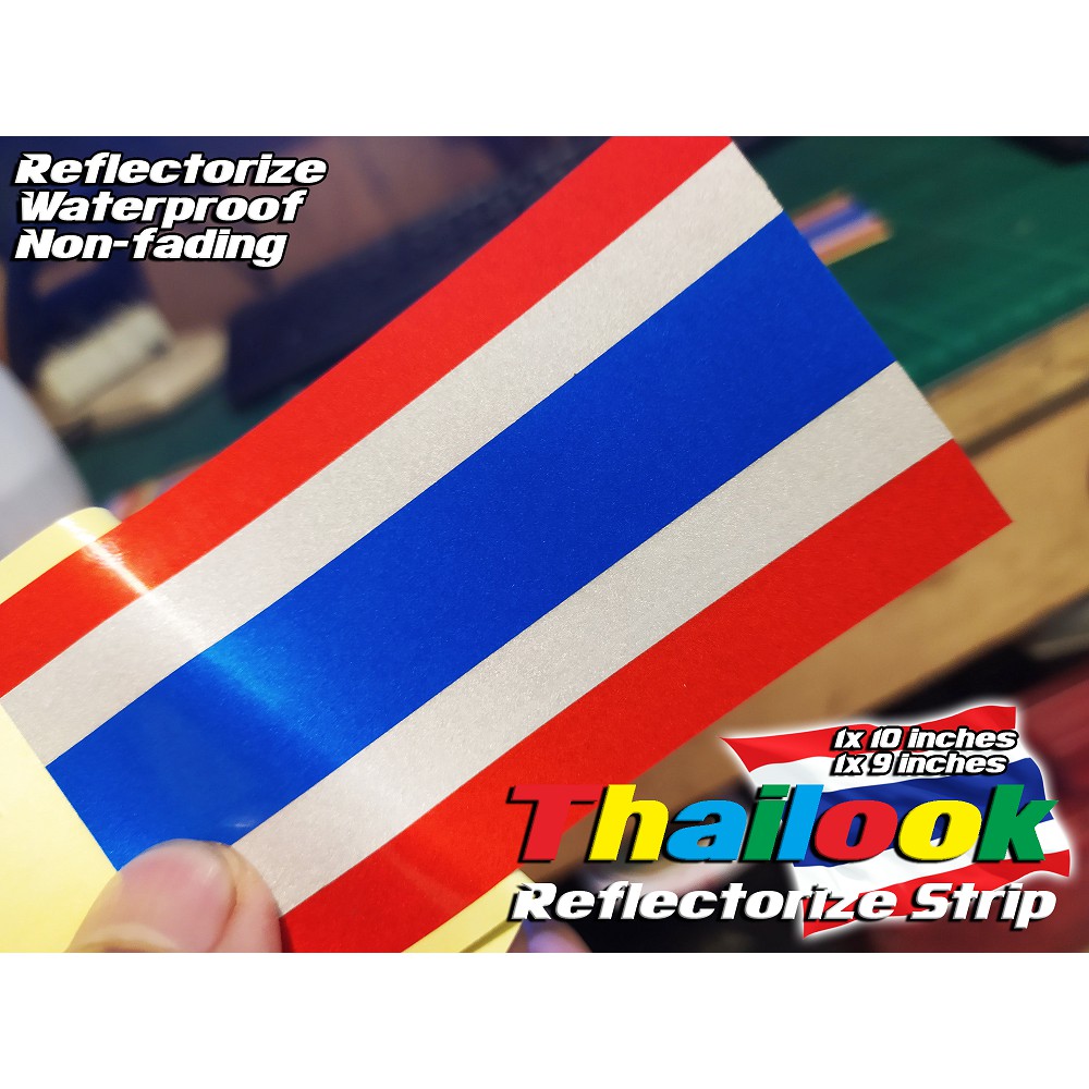 Thailook Sticker Thai Thailand Flag Reflectorized Strip Yayamanin ...