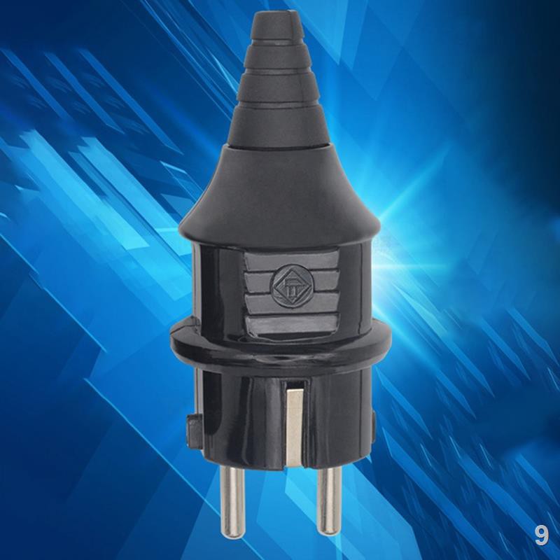 ⊕ waterproof ip44 round 2pin electric power male plug rewireable outlet ...