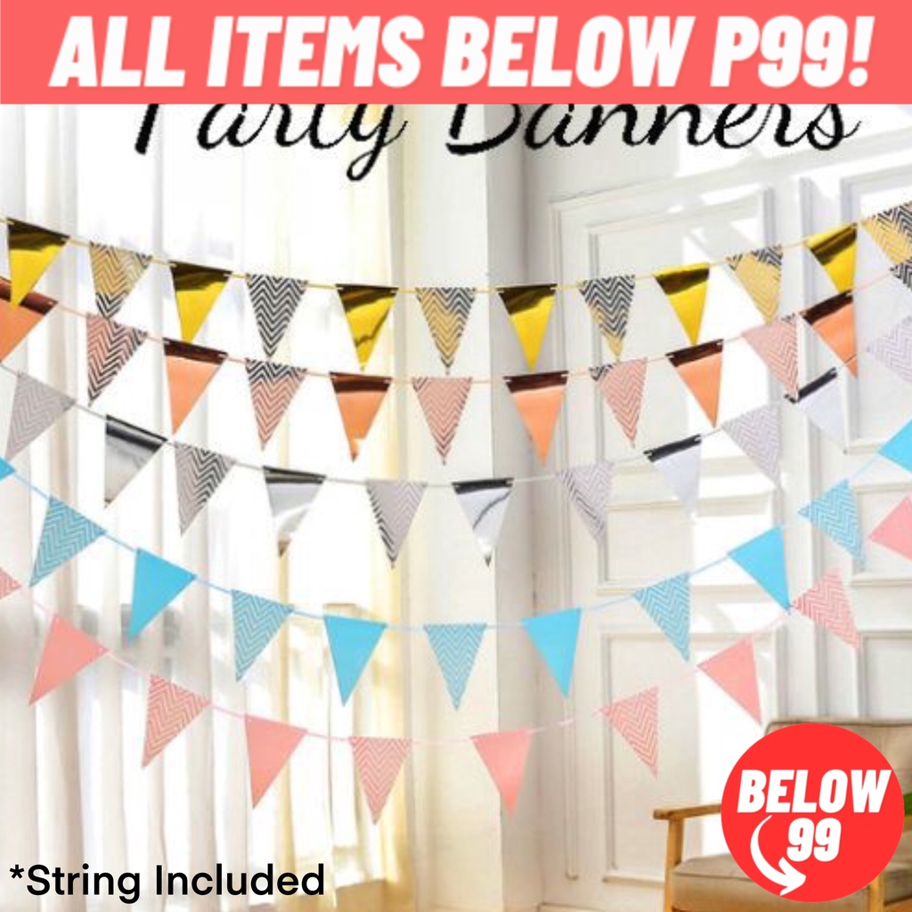 Triangle Banner Triangular Banderitas Banner Metallic Banner Birthday ...