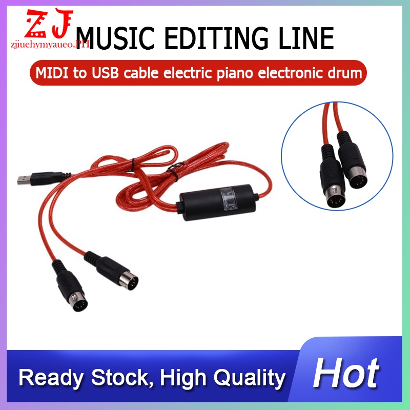 5-Pin Midi To USB In-Out Cable Adapter Converter For Music Piano ZJP ...
