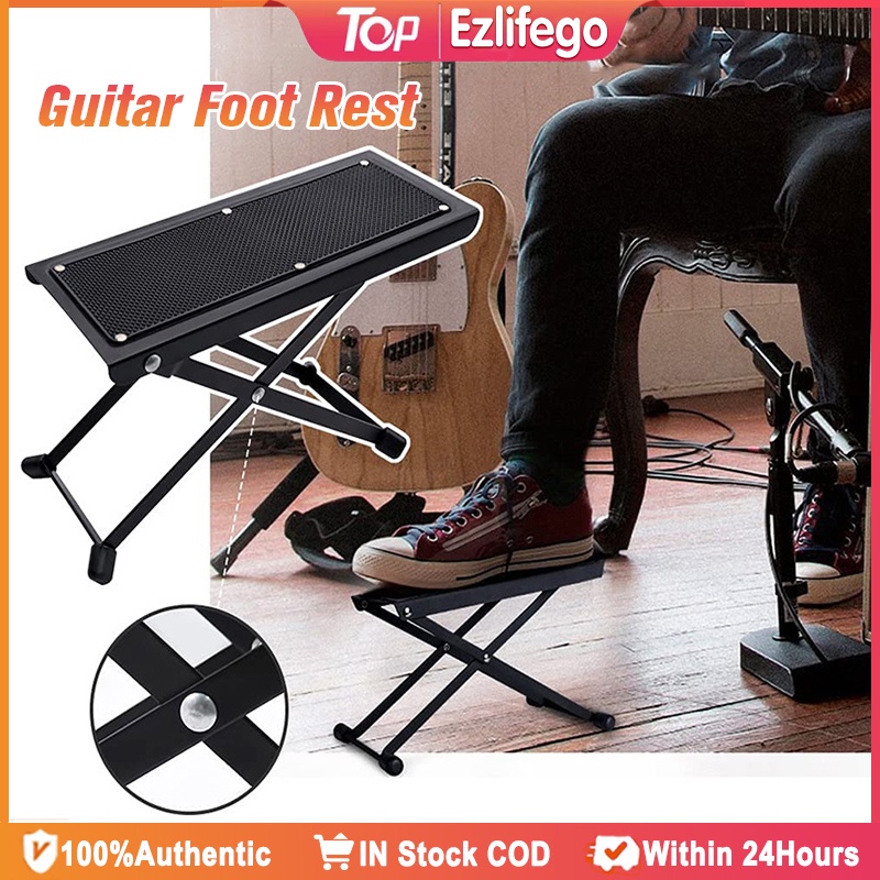 Black Guitar Foot Rest 4 Position Height Adjustable Guitar Leg Rest ...
