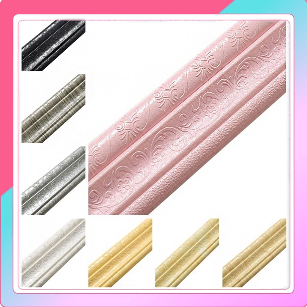 3d Self Adhesive Foam Wall Sticker Waist Line Waterproof Skirting Line
