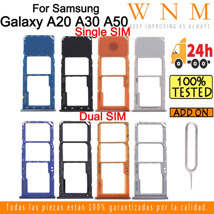 For Samsung Galaxy A20 A30 A50 Single / Dual SD Card and Sim Card Tray ...