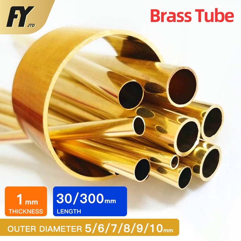 Brass pipe 1mm wall thickness brass tube 30mm 300mm length Straight ...