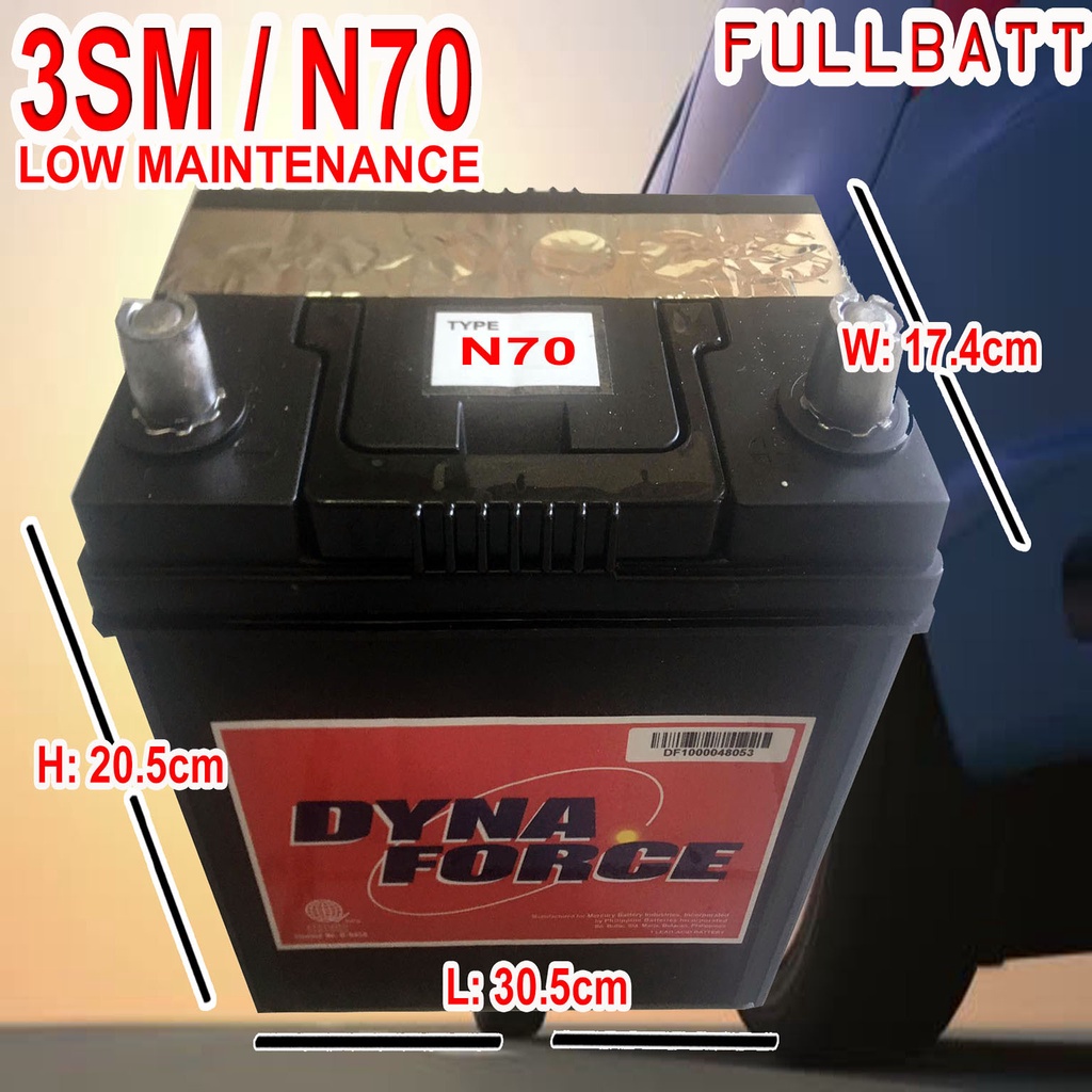 3SM / N70 DYNA FORCE Low Maintenance Car Battery | Shopee Philippines