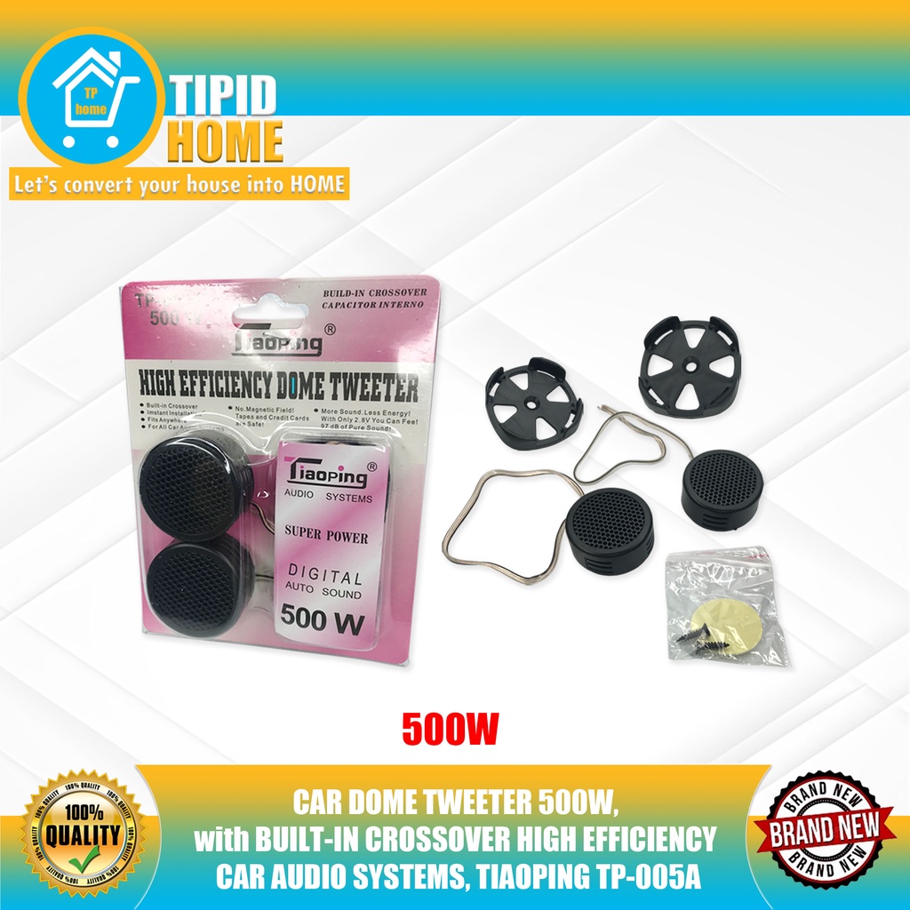 CAR DOME TWEETER 500W, with BUILT-IN CROSSOVER HIGH EFFICIENCY CAR ...