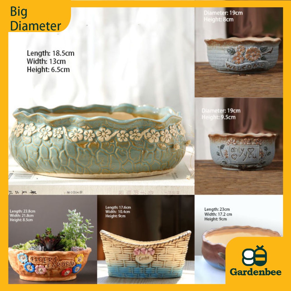 Gardenbee Big Diameter Ceramic Dish Garden Succulent Cactus Plant ...