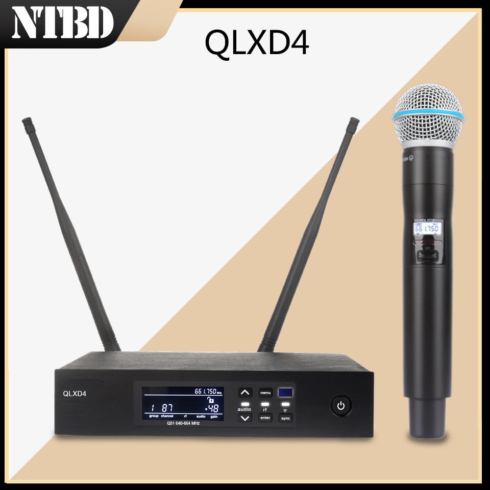 NTBD QLXD series QLXD24 BETA58A professional digital wireless microphone performance party ...