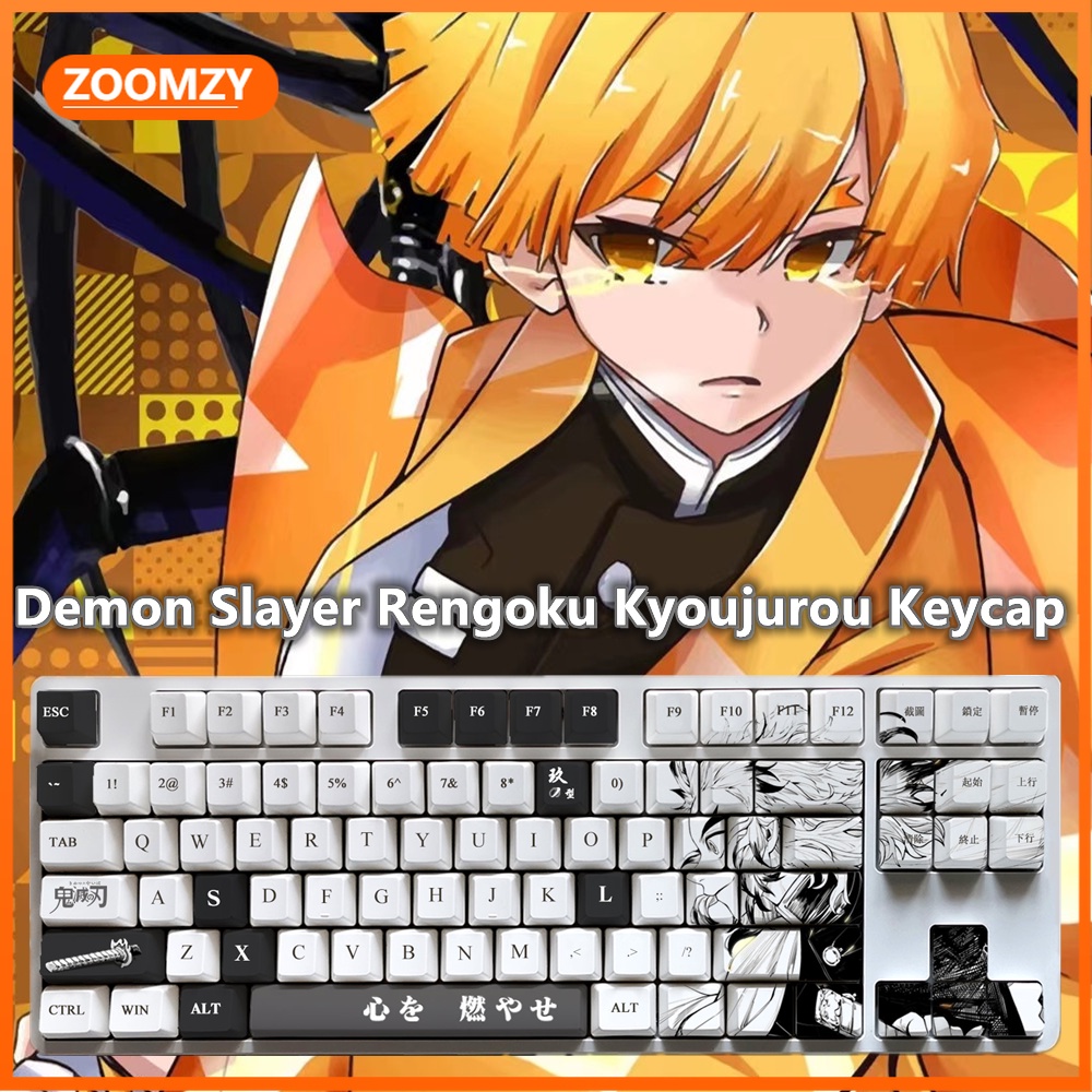 Rengoku Kyoujurou Theme Keycap Demon Slayer Keycap OEM Profile PBT Dye ...