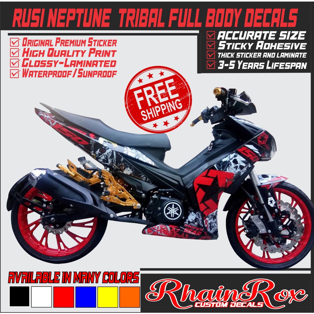 rusi neptune tribal full decals printed laminated waterproof | Shopee ...