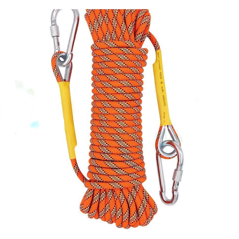 Static Utility Rope w/ Free 2 Carabiners Rescue Rope 10mm hiking rope ...