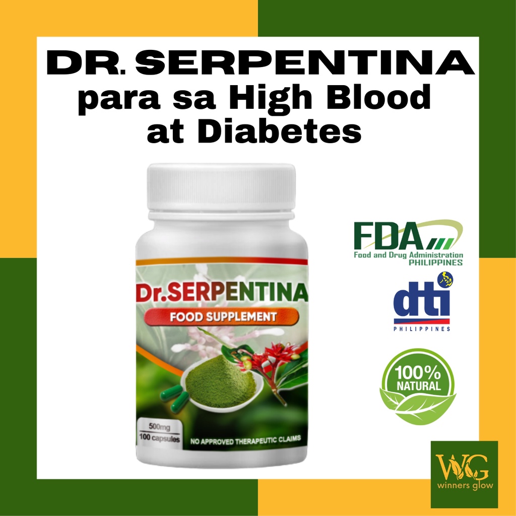 Dr. Serpentina for Diabetes, Hypertension, Heart Problems 100 capsules ...