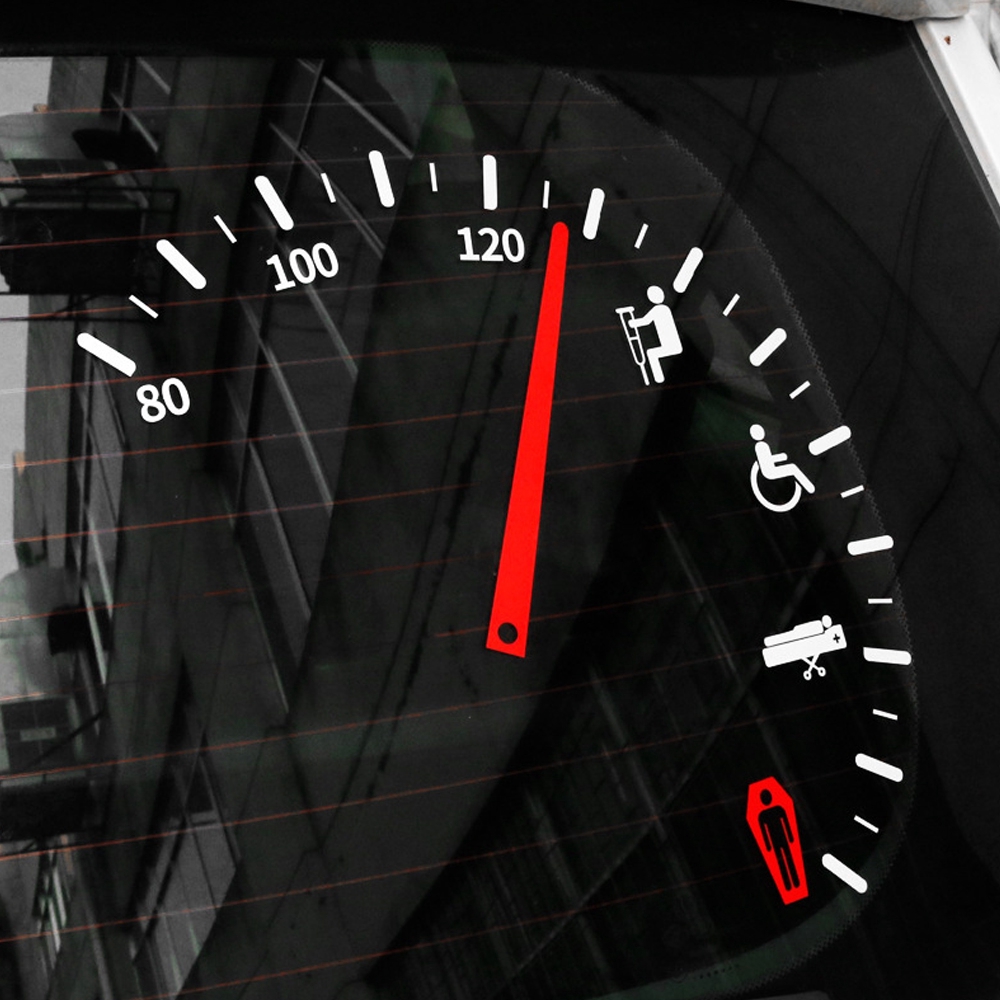 1Pcs Speedometer Rear Windshield Car Stickers and Decals Danger Index ...