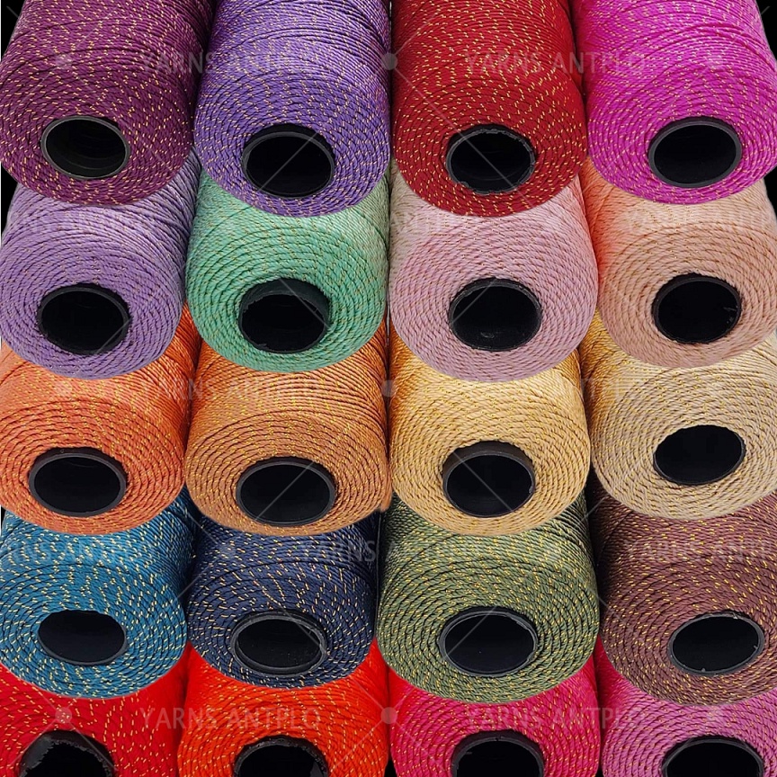 Yarns Art: GLITTERED NYLON/POLYPROPYLENE TWISTED ROPE/ STRING YARN ...