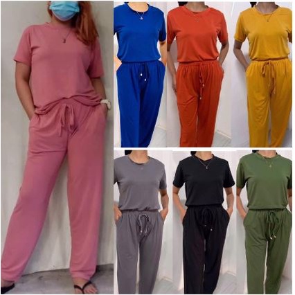 TRENDING!!! PLAIN TERNO PAJAMA WITH POCKET AND BELL (PLUS SIZE ...