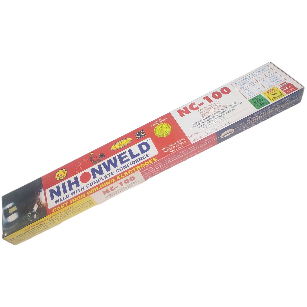 NIHONWELD CAST IRON WELDING ROD NC 100 1/8" ( TINGI 1 KILO ) NC100 NC ...