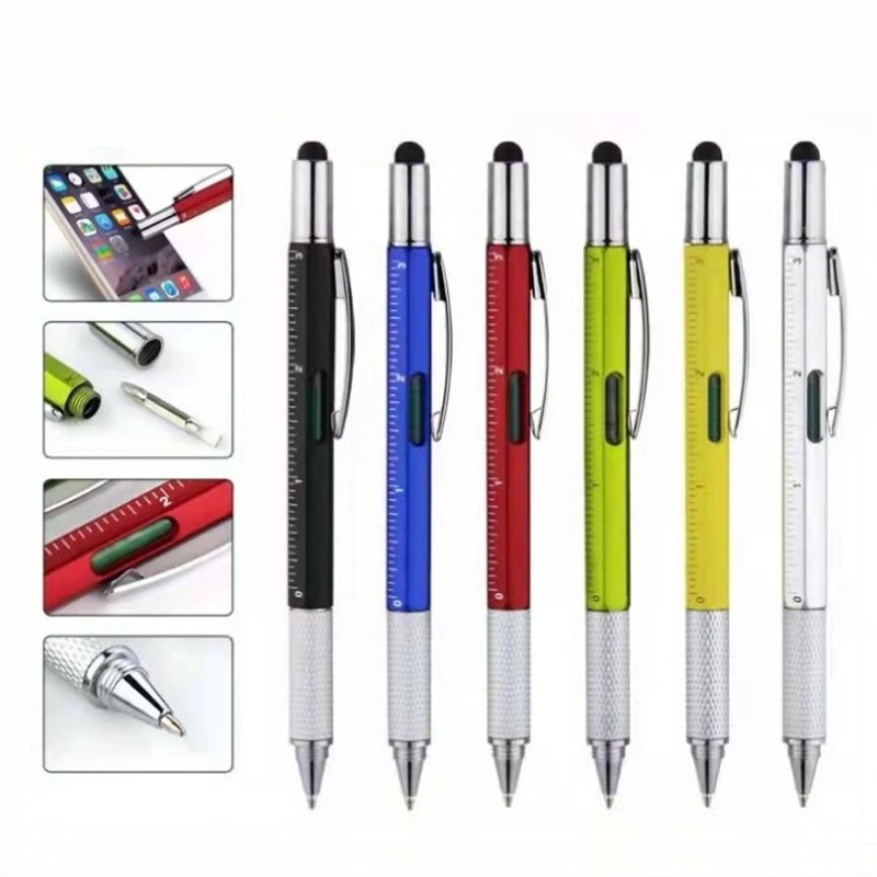 Level ballpoint pen six-in-one multi-function touch screen pen ...