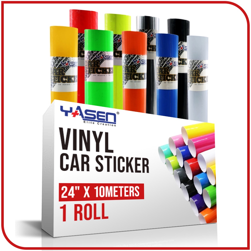 (24" x 10m) Yasen Car Sticker Adhesive Vinyl Sticker for Car / Motor ...