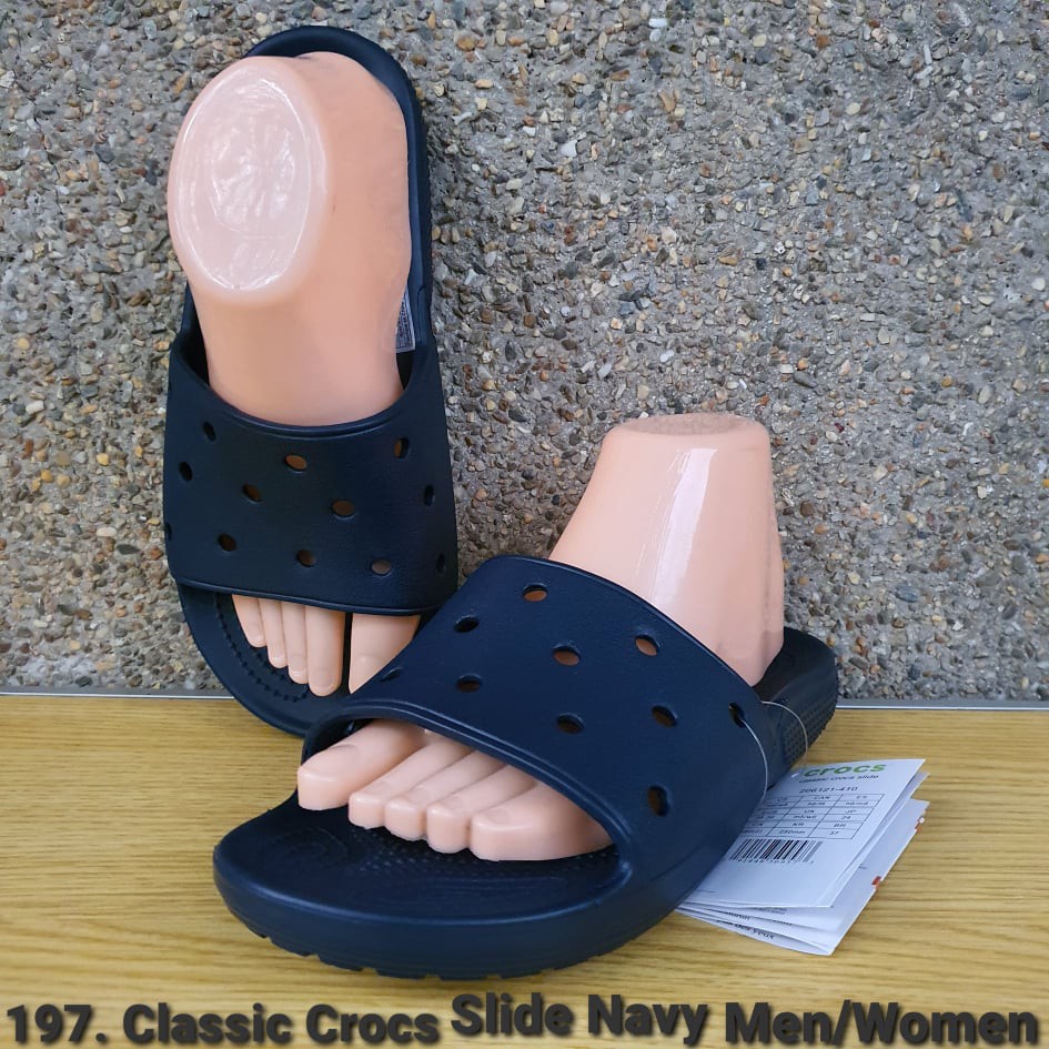ONHAND Crocs 197. Classic Crocs Slide Navy Authentic Men/Women The Best ...