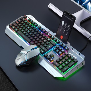White LED light Backlight Gaming Keyboard and Mouse Combo Mechanical ...