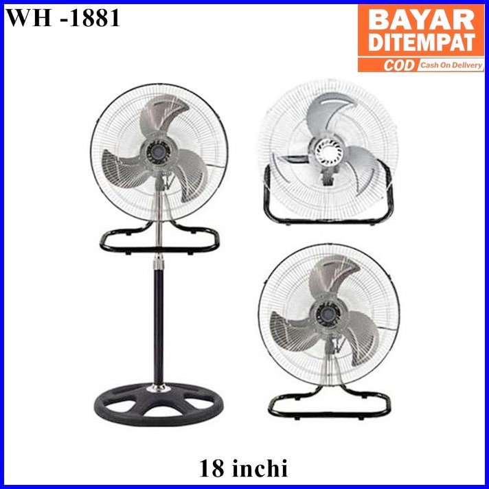 Welhome wh1881 tornado fan 3 in 1 18 inch desk and wall fan stand | BeeCost