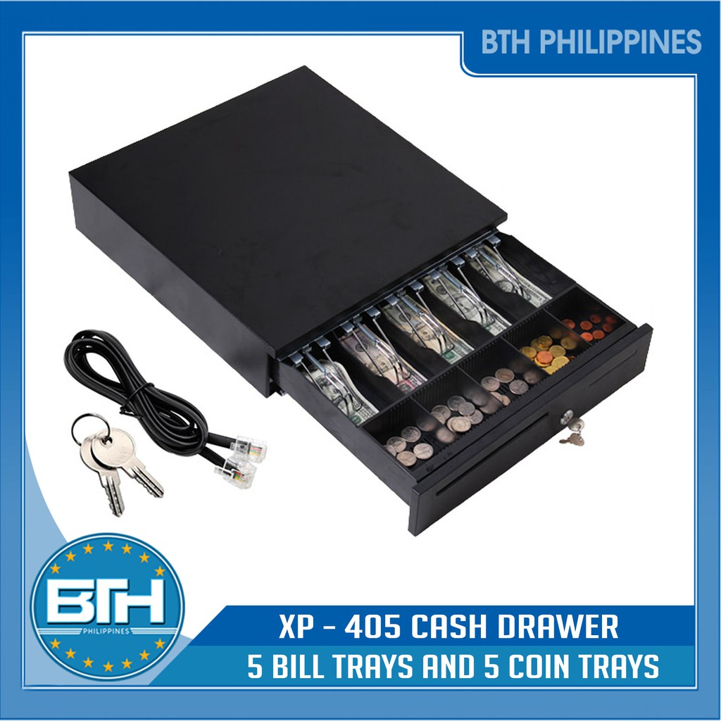 XP-405 Heavy Duty Cash Drawer Manual and Automatic POS System 5 Bills 5 ...