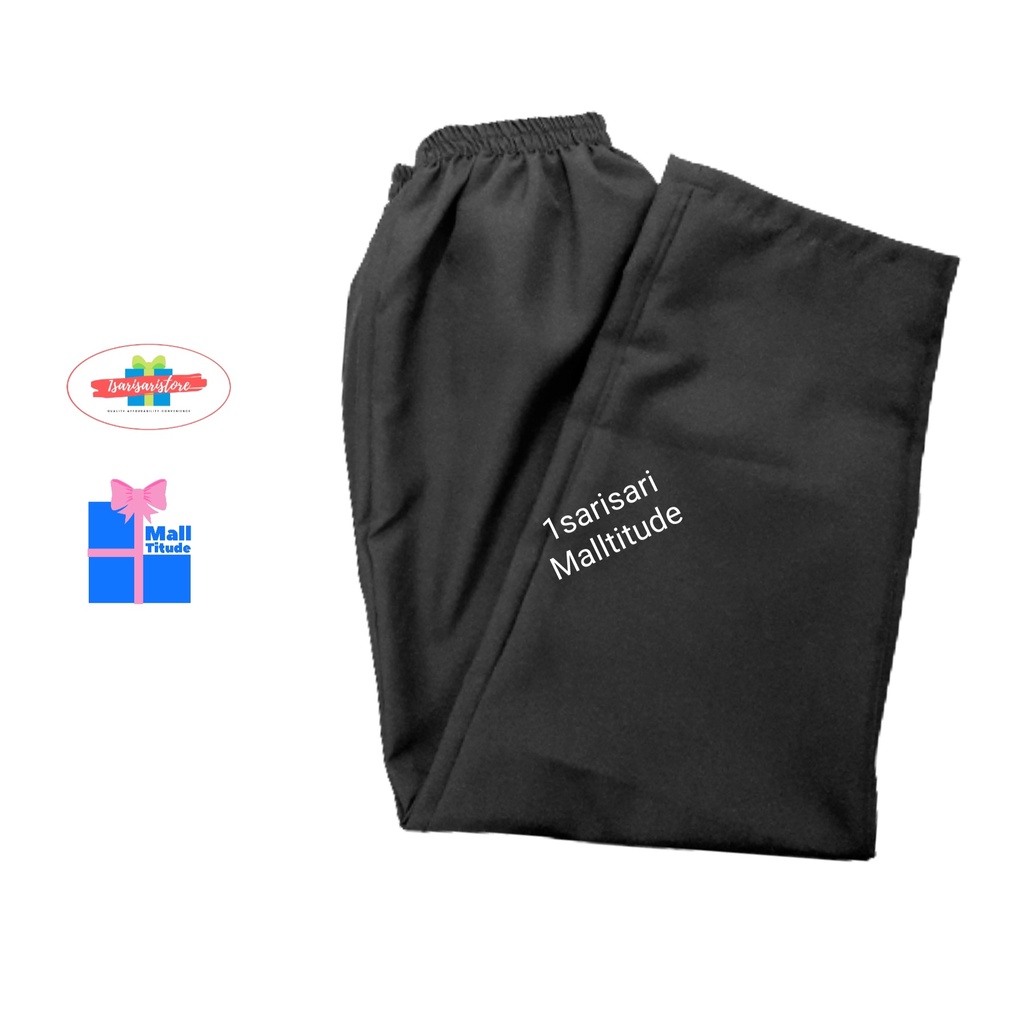 Garterized BLACK Pants Unisex Katrina Fabric | Shopee Philippines