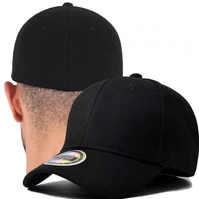 Pure Color Breathable Men Baseball Cap Fitted Closed Full Cap Women ...