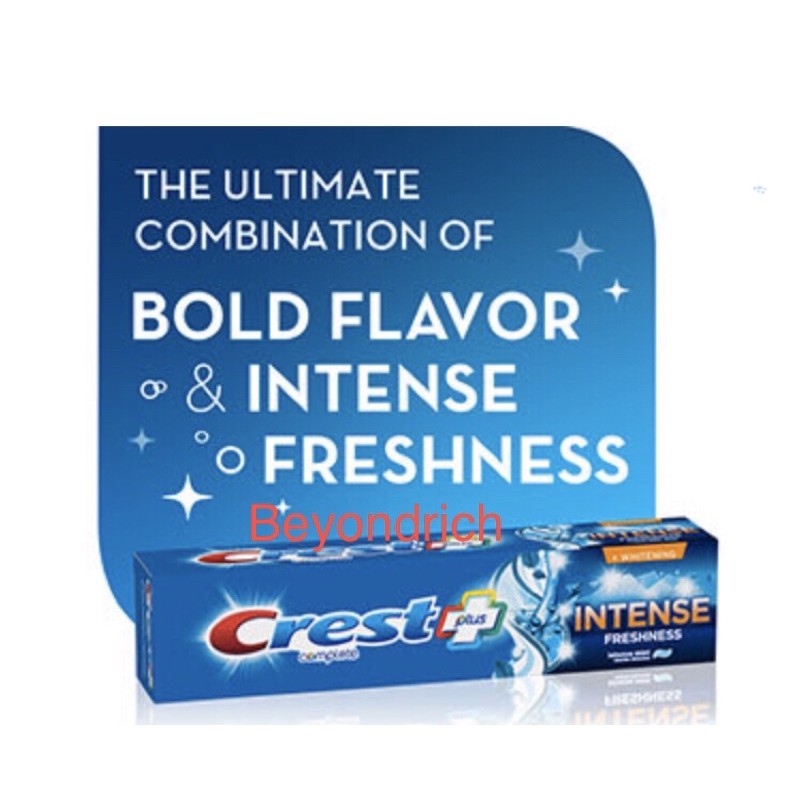 Crest Plus Complete Intense Freshness Whitening fights cavities removes ...