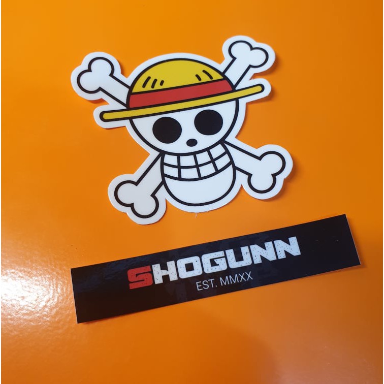 One Piece Jolly Roger STRAWHAT PIRATES LOGO Laminated Vinyl Sticker ...