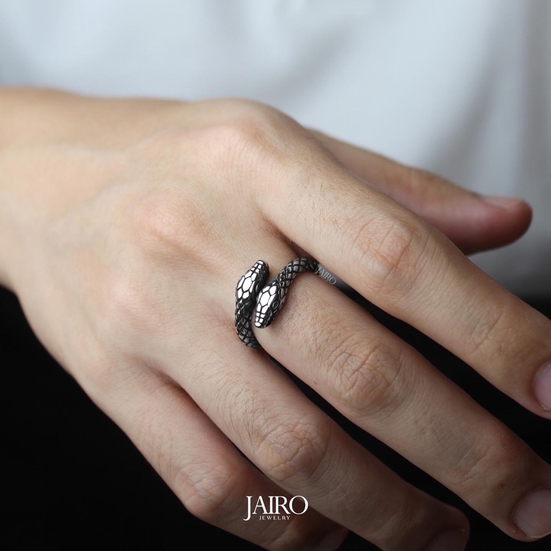 JAIRO Serafin Twin Snake Ring in Silver | Shopee Philippines