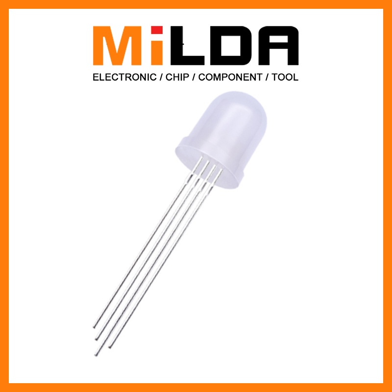 10pcs 10mm 4pins full-color RGB LED Common Anode / Cathode Transparent ...