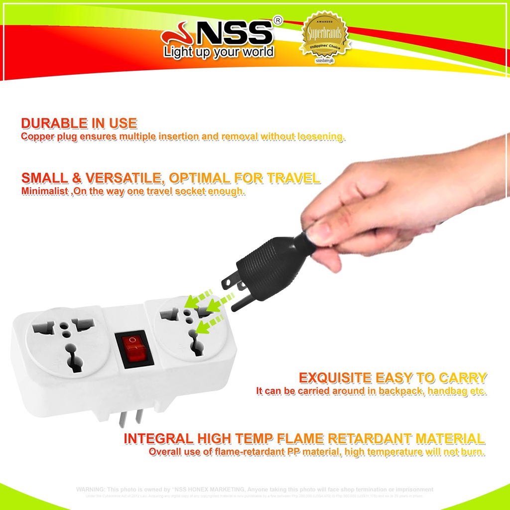 NSS Adaptor With Switch Travel Adapter Plug Electrical Converter ...